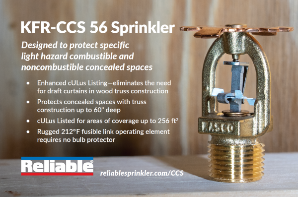 KFR-CCS 56 Combustible Concealed Space Sprinkler | Reliable Sprinkler